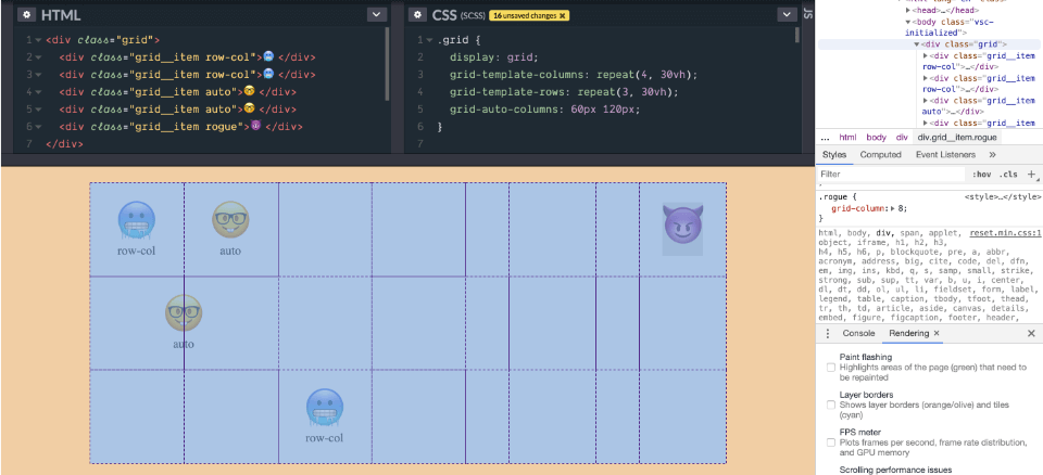 Understanding grid placement through building a HTML periodical table ...